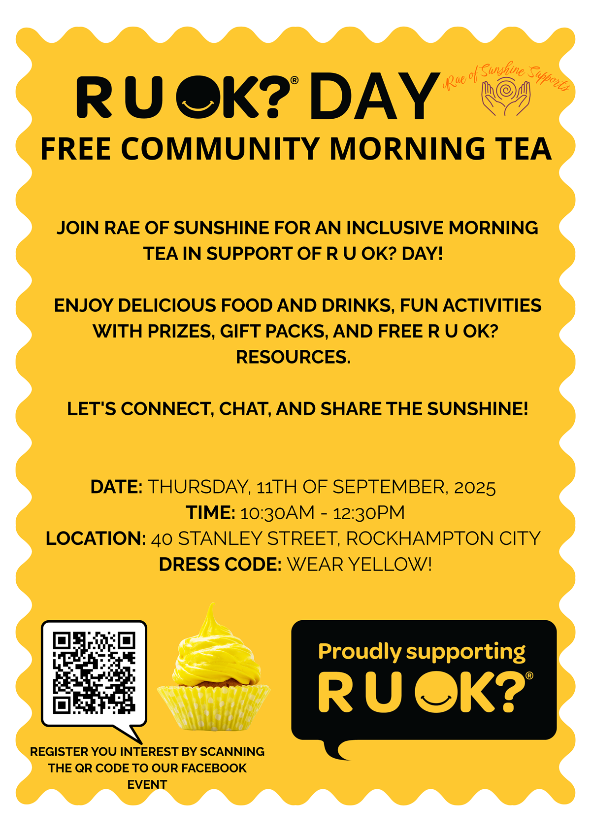 R U OK? Day FREE Community Morning Tea with Rae of Sunshine Rockhampton ...